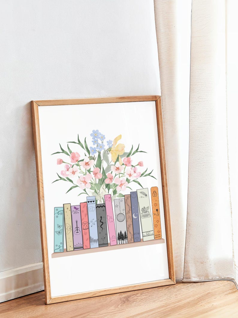 Albums as Books Print | Eras Inspired Bookshelf Wall Art | Digital ...