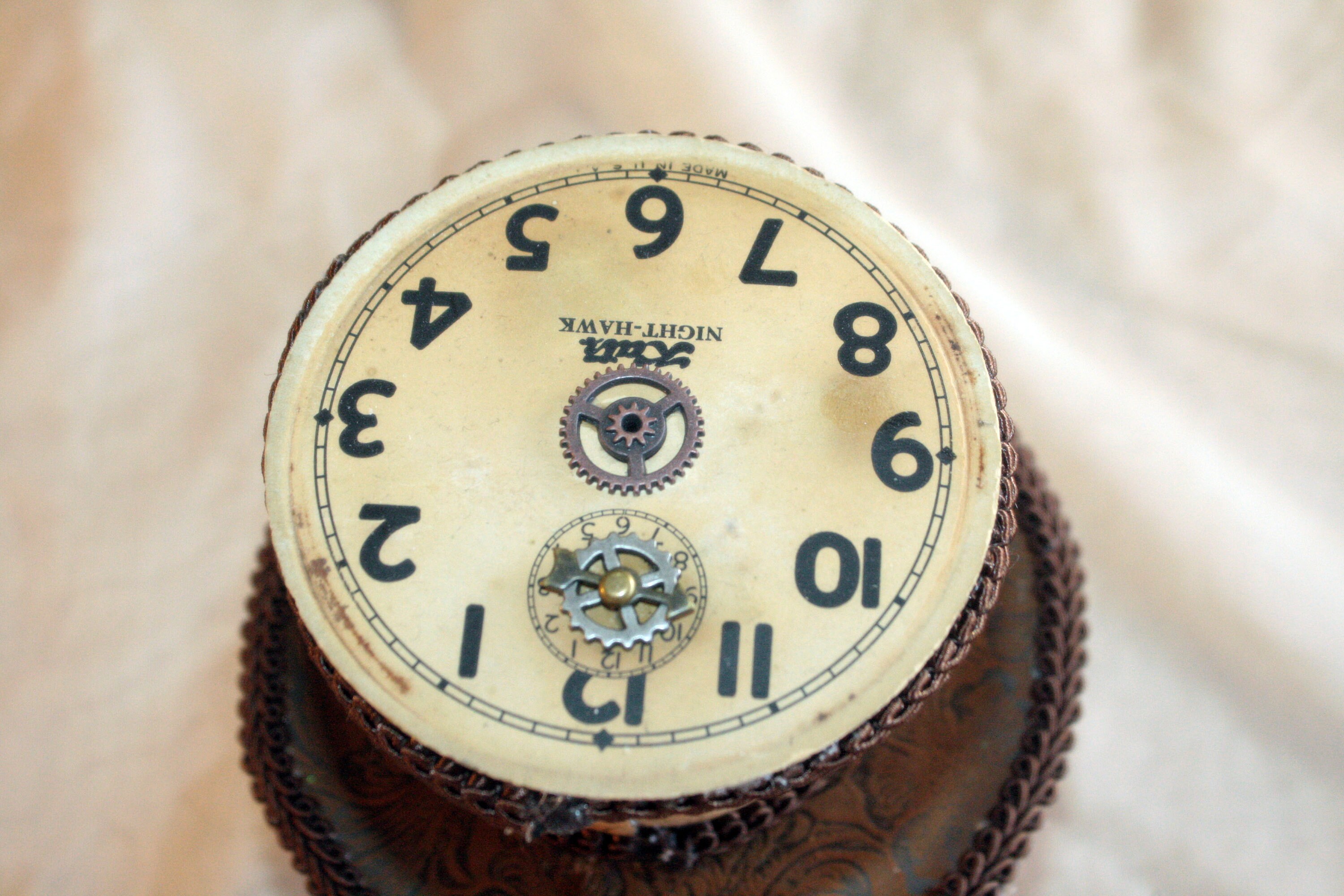 Steampunk Mini Hat Leather Top Hat With Clock on Top - Etsy