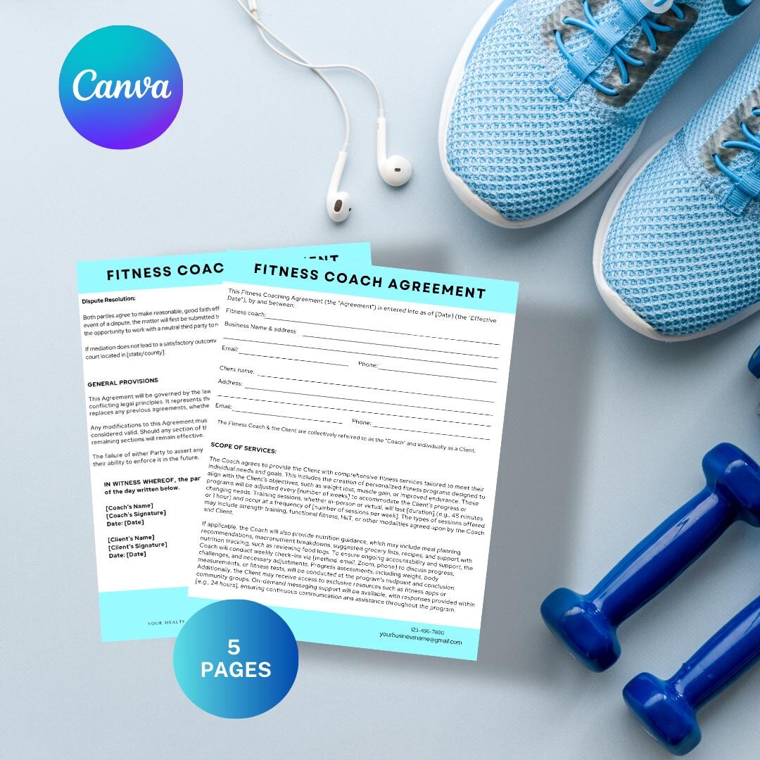 Editable Fitness Coach Client Agreement Template – Customizable ...