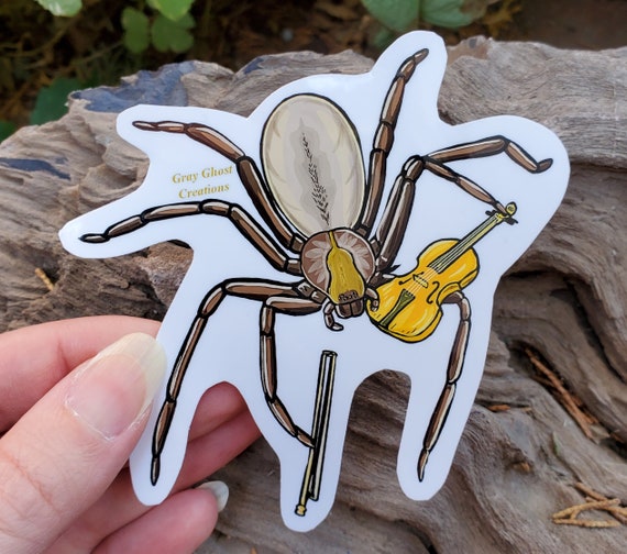 Brown Recluse With a Golden Fiddle Sticker 4 Inch Glossy - Etsy
