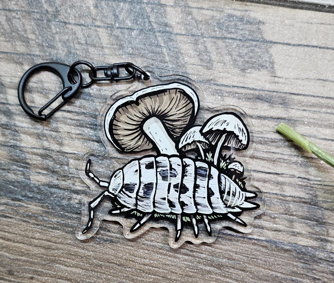 Dairy Cow Isopod Keychain - Acrylic Keychain Accessory Bug Insect ...