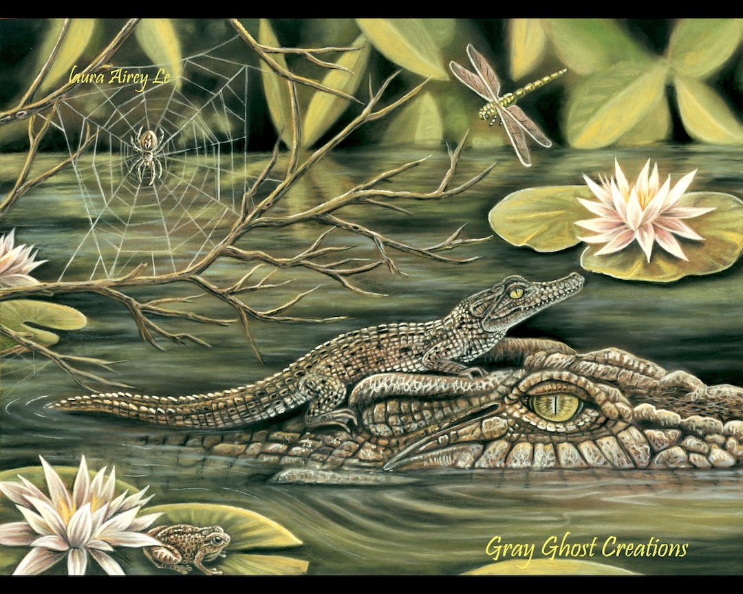 Saltwater Crocodiles - LIMITED EDITION 11X14 Fine Art Print - by Laura ...