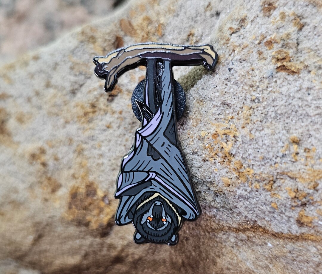 Livingston's Fruit Bat Enamel Pin: Unique Wildlife Art - Etsy