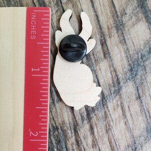 Wooden Pin - White Blesbok African Antelope With Sage Leaves - Made ...