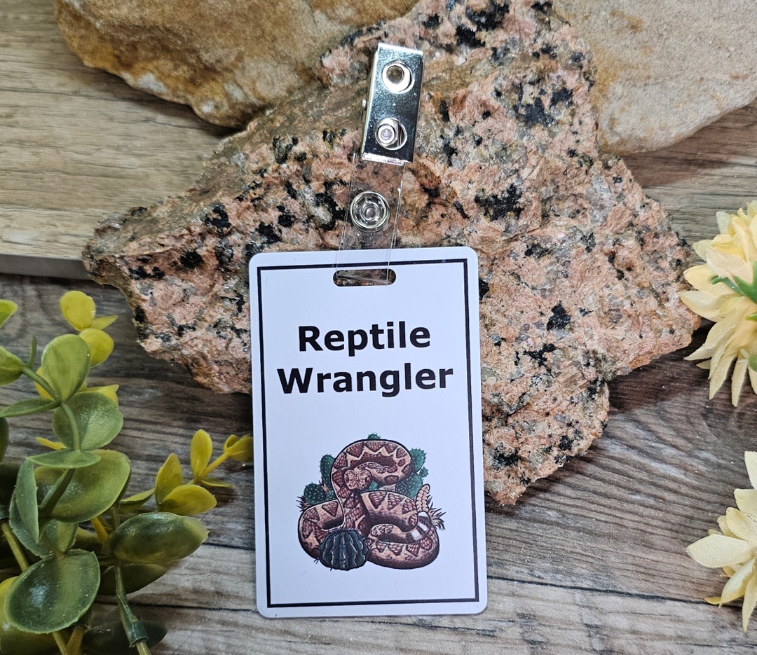 Reptile Wrangler Badge: Rattlesnake Cactus Waterproof Tag - Etsy
