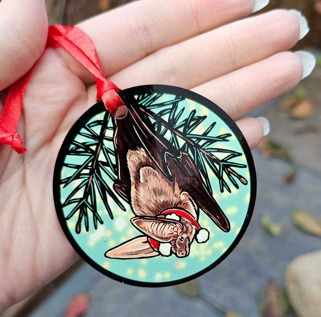 Hand Made Townsend Bat Christmas Ornament - Holiday Tree Decoration ...