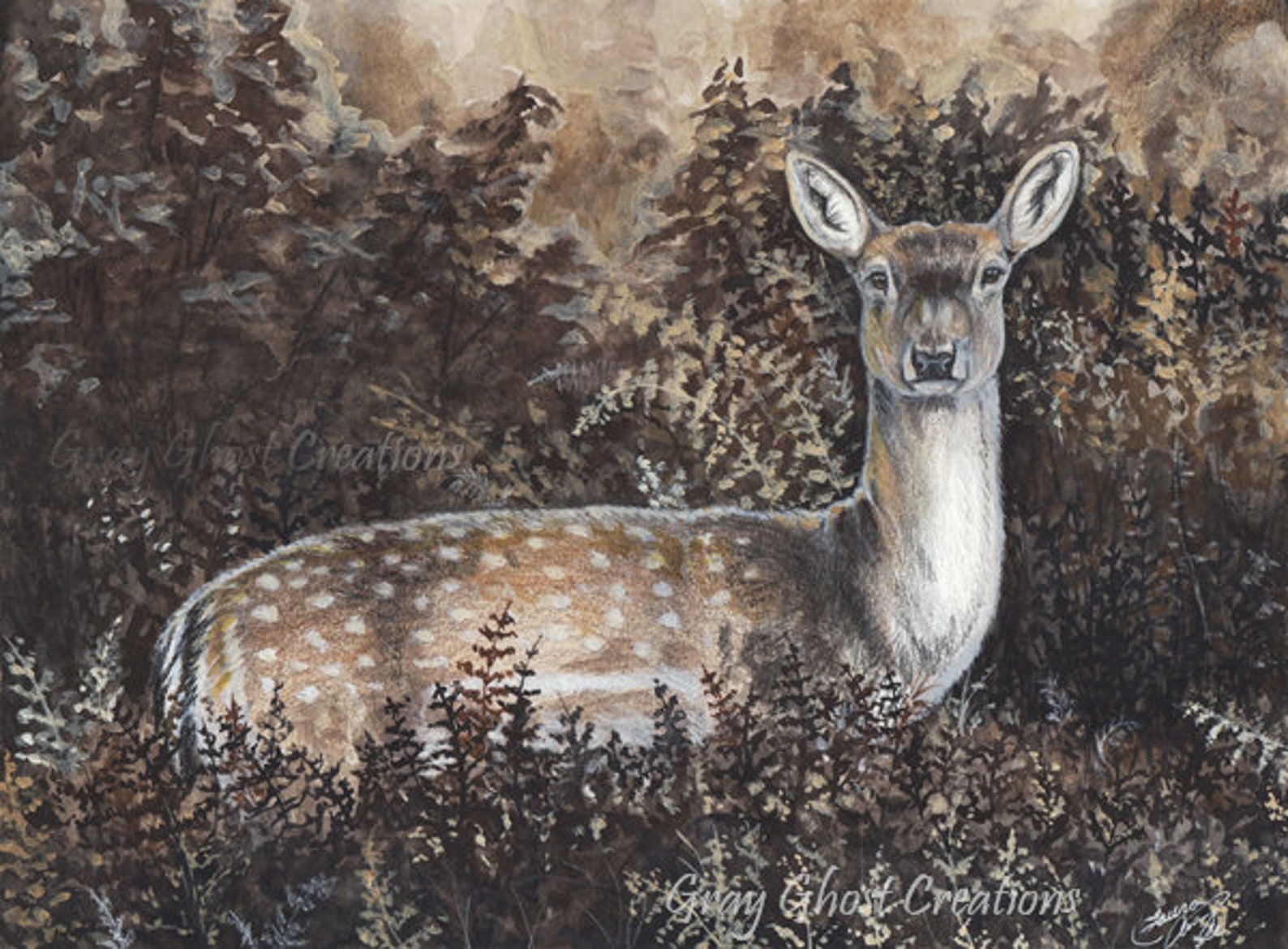 Fallow Deer Fine Art Print Fallow Deer by Laura Airey Le - Etsy