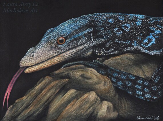 Monitor Lizard art Drawing & Illustration Marker Art & Collectibles ...
