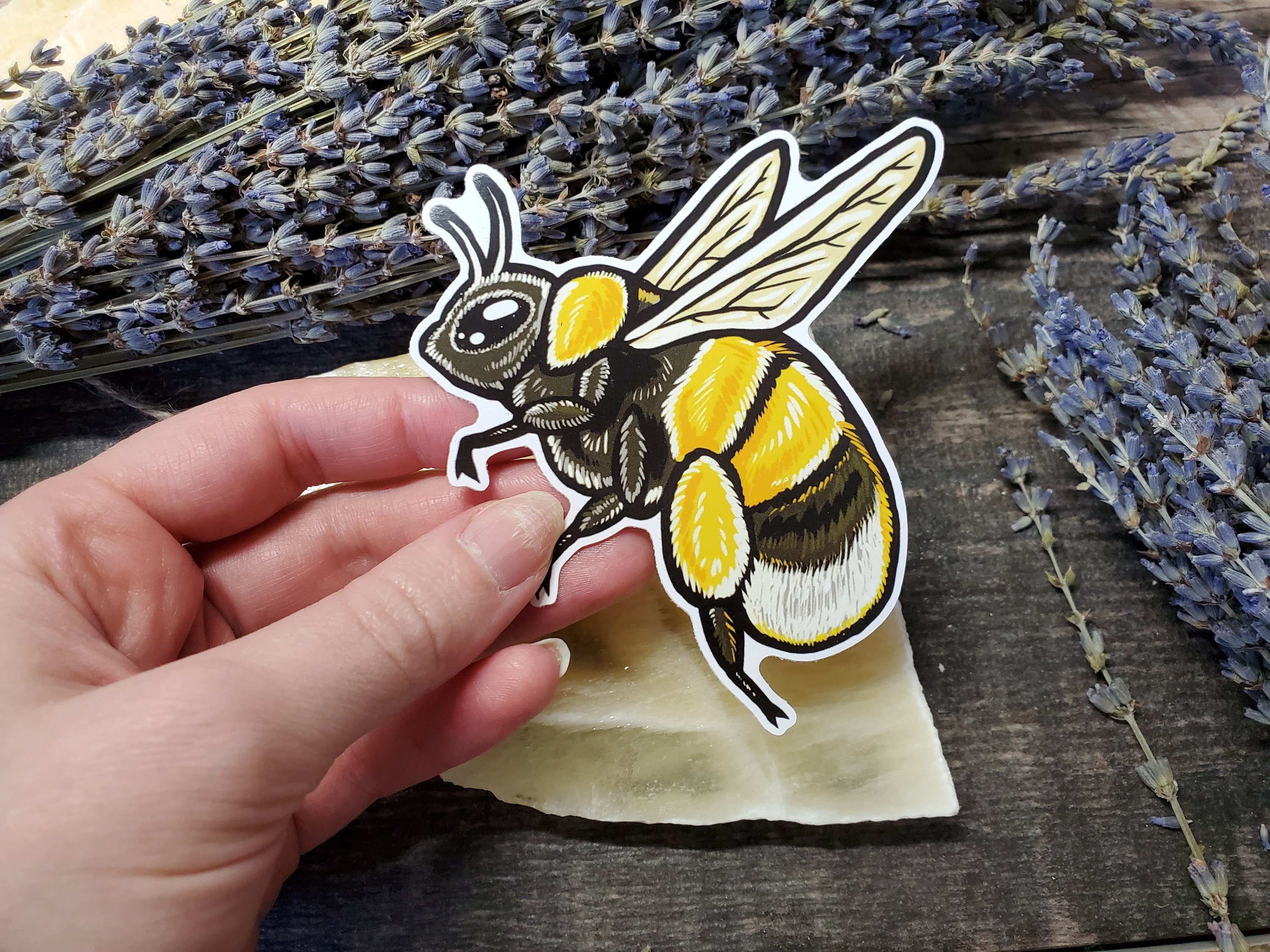 Happy Bumblebee Sticker 4 Inch Glossy Sticker Honey Bee | Etsy