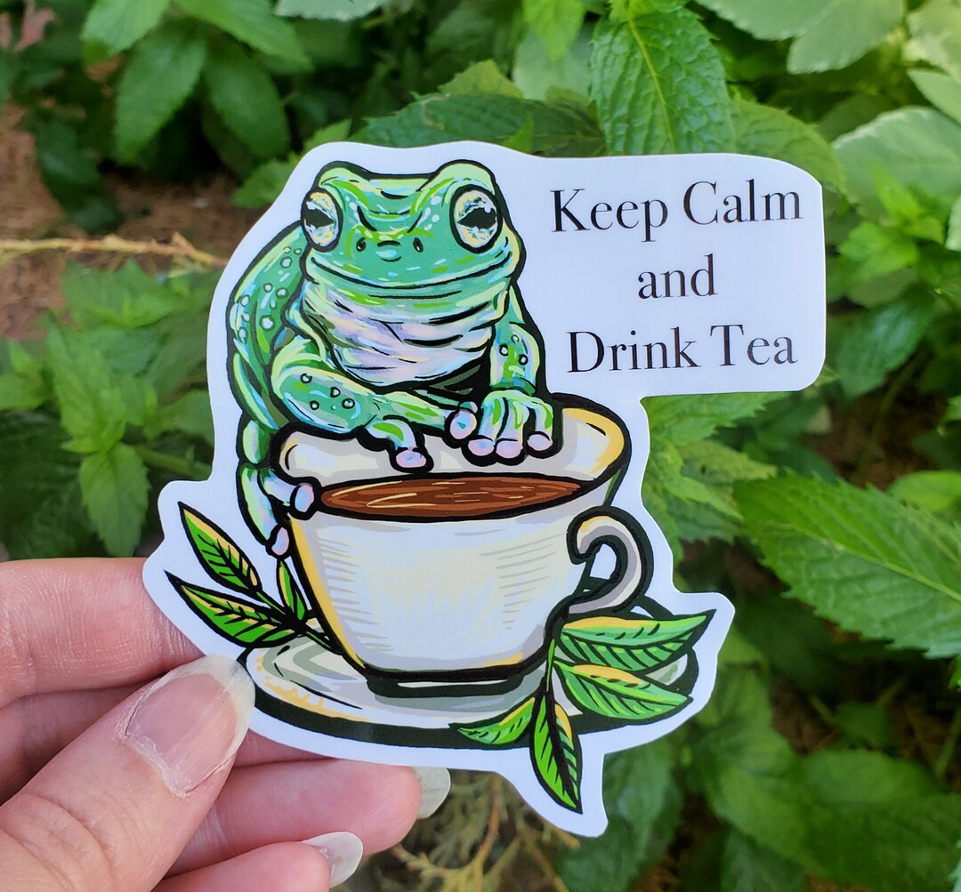 Whites Tree Frog Sticker - 4 Inch Glossy Sticker - Keep Calm and Drink ...