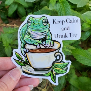 Whites Tree Frog Sticker - 4 Inch Glossy Sticker - Keep Calm and Drink ...