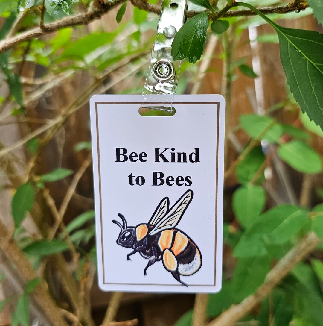 Bee Kind Waterproof Badge: Pollinator Tag, Backpack Accessory - Etsy