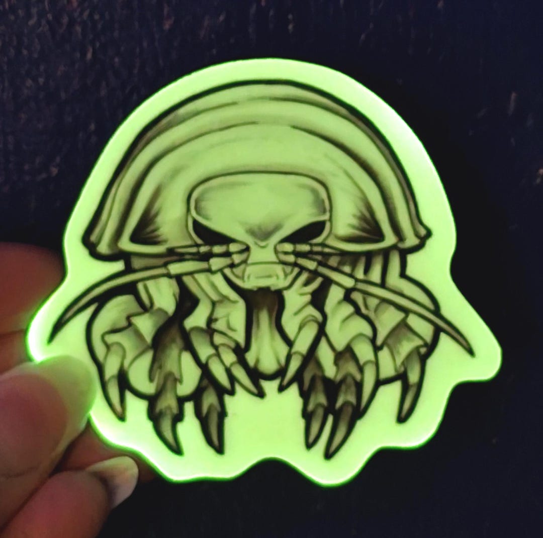 Glow in the Dark Deep Sea Isopod Sticker: Waterproof Glossy Sea Bug Art ...