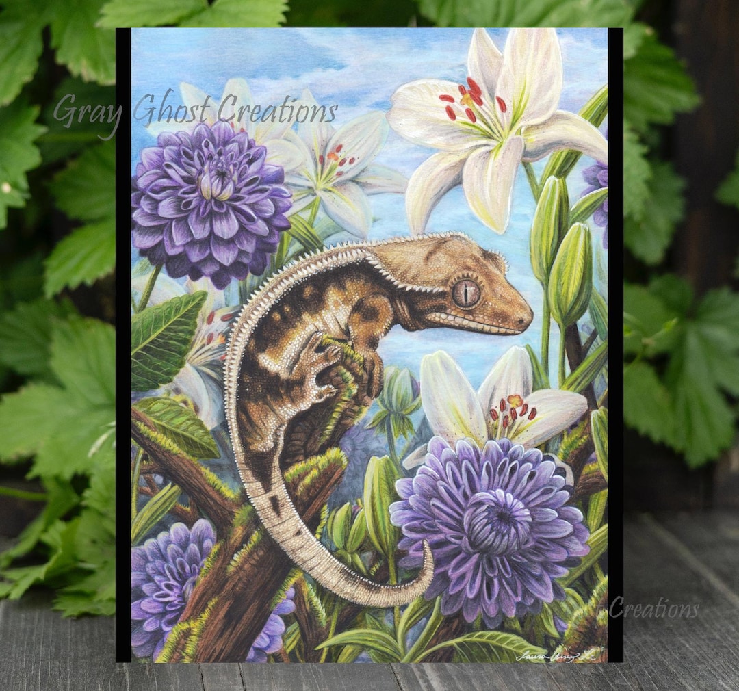Crested Gecko Garden - 8x10 Fine Art Print - by Laura Airey Le ...