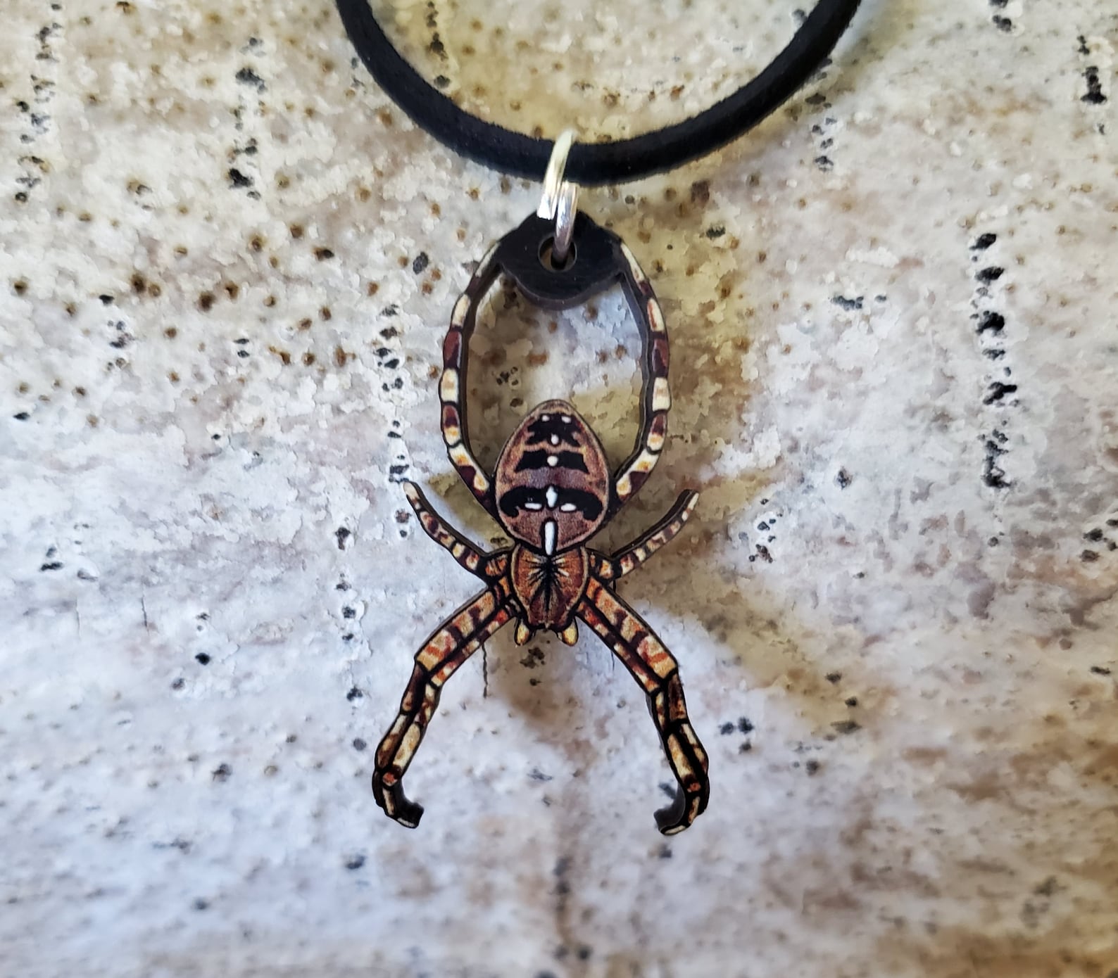 Barn Orb Weaver Spider Wooden Pendant and Necklace Arachnid - Etsy
