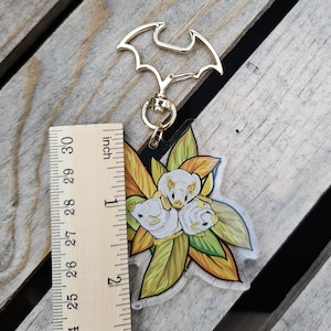 Honduran White Bat Keychain - Acrylic Keychain Accessory Wildlife ...