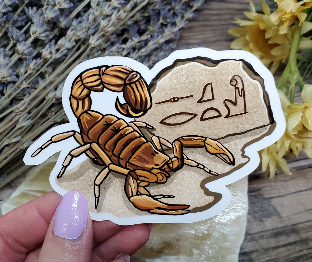 Egyptian Fat Tail Scorpion With Serket Hieroglyphs Sticker 3.75 Inch ...