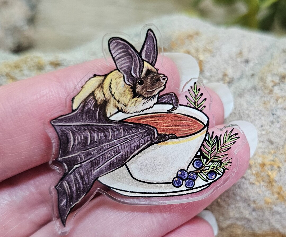 Acrylic Pin Townsend's Big-eared Bat Tea Time Made With Recycled ...