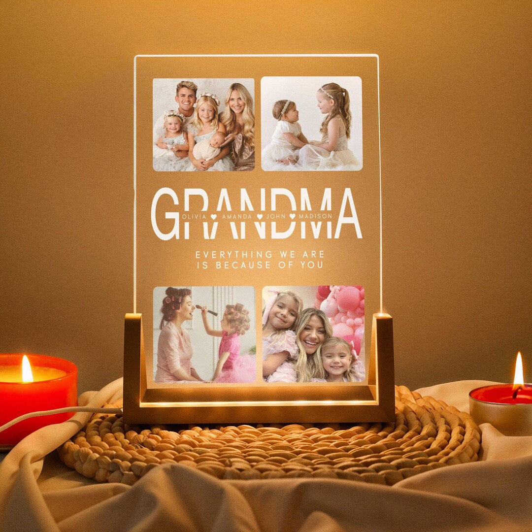 Personalized Photo LED Lamp: Custom Acrylic Gift for Mom - Etsy