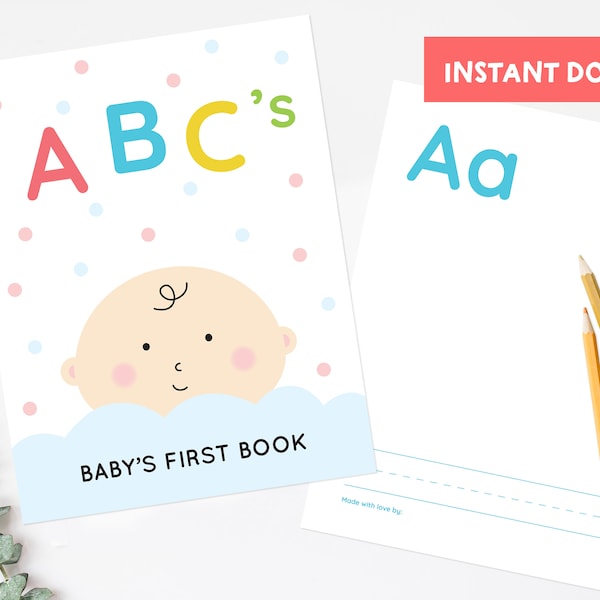 Custom Alphabet Baby Book / Baby Shower Game / Baby Gift / Coloring ...