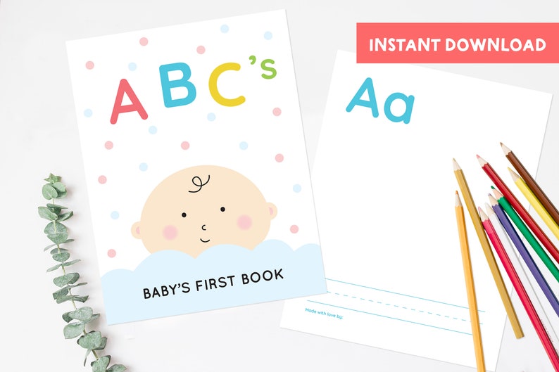 Custom Alphabet Baby Book / Baby Shower Game / Baby Gift / - Etsy