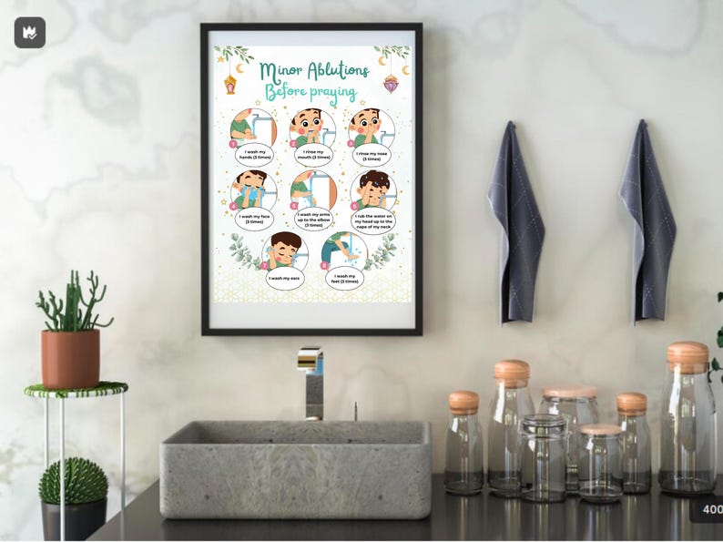 Ablution Poster Step by Step (printable), Islamic Guide for Muslim Kids ...
