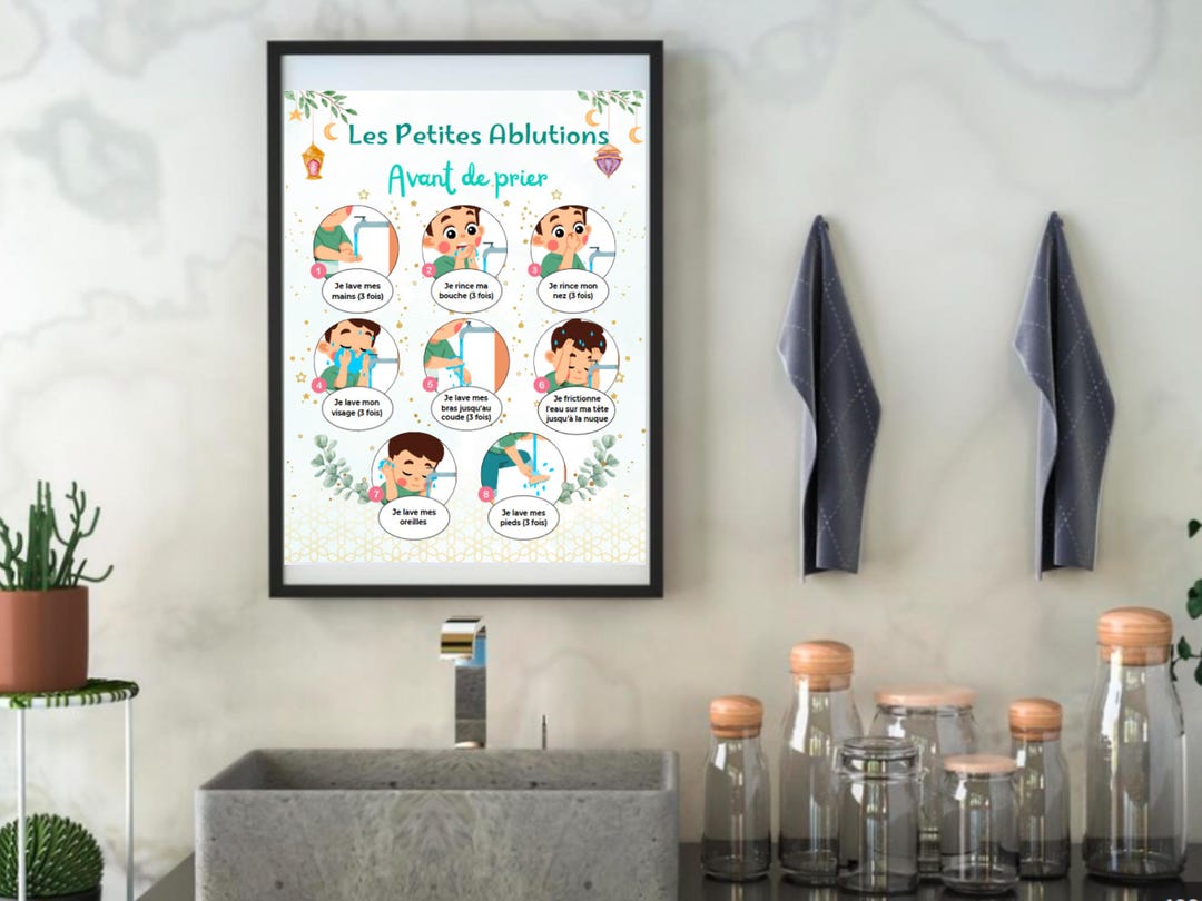 Affiche Des Ablutions étape Par étape Imprimable, Guide Wudu Islamique ...