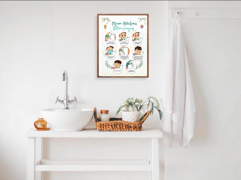 Ablution Poster Step by Step (printable), Islamic Guide for Muslim Kids ...