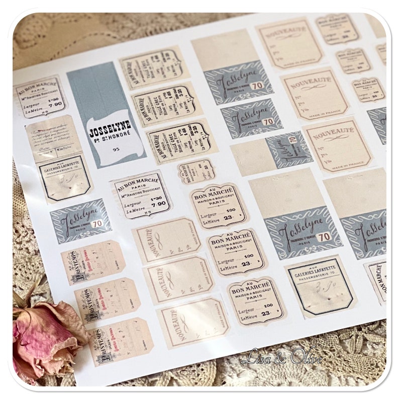 Digital Vintage French Ephemera Collage Sheet Petite Lace - Etsy