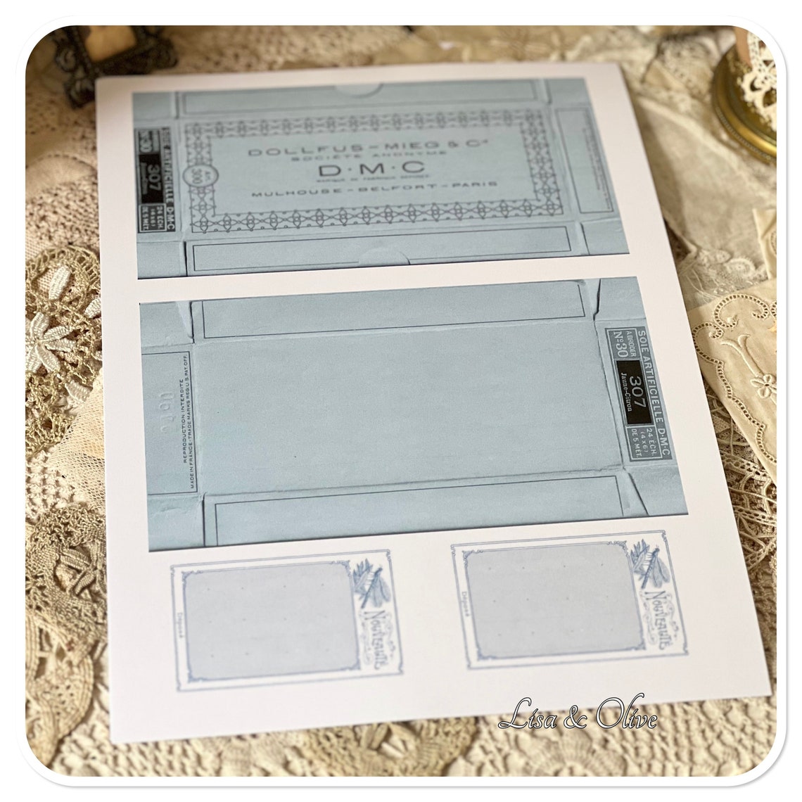 Digital Blue DMC Thread Box Vintage French Ephemera - Etsy