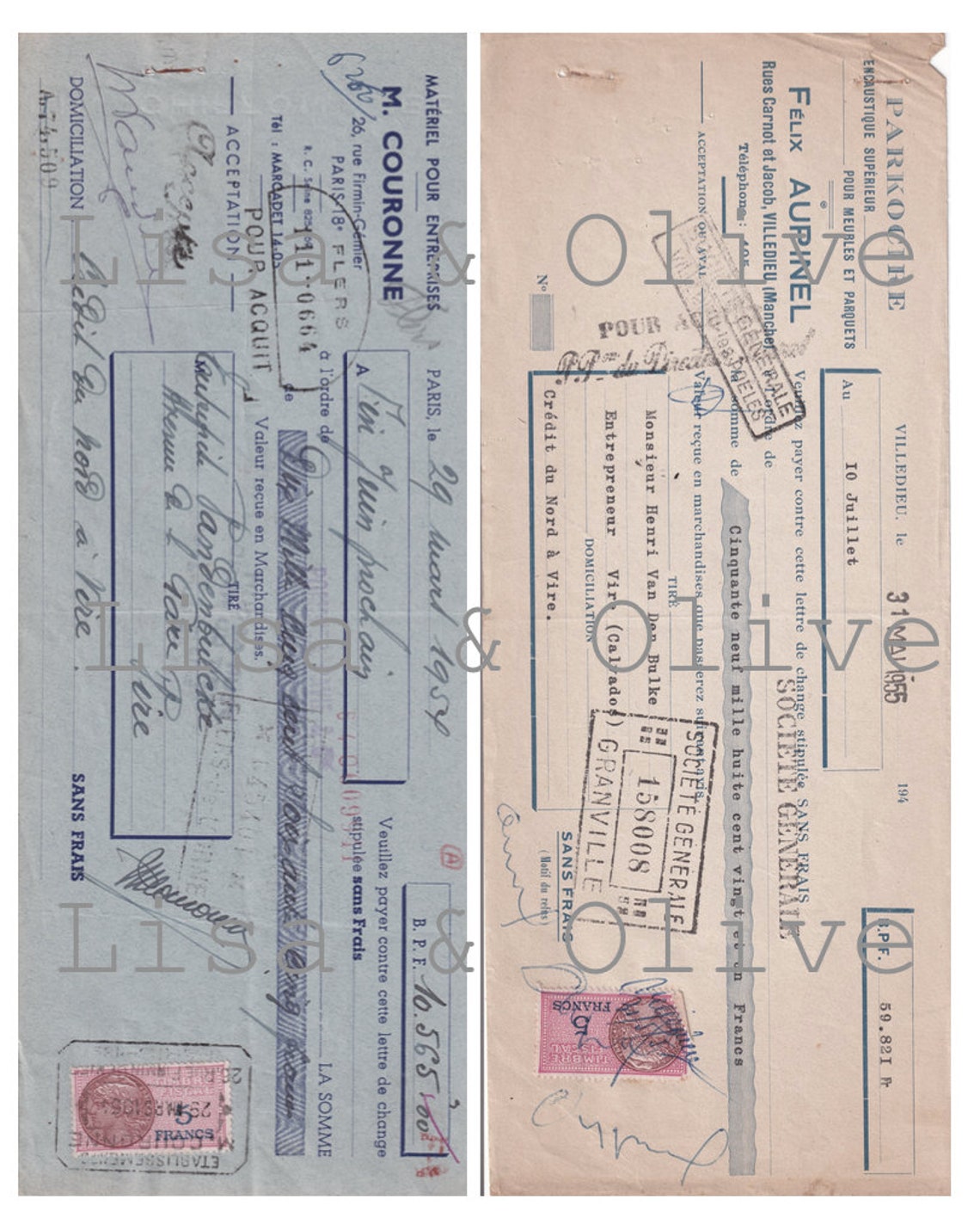 Digital Vintage French Ephemera Cheques Great for Junk Journals Lisa ...