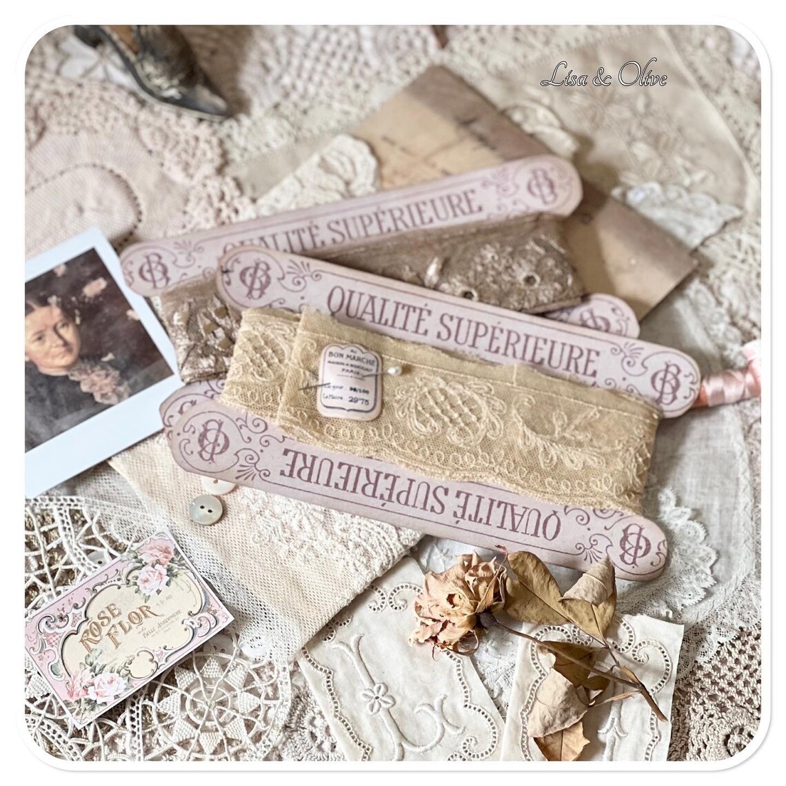 Digital Vintage French Ephemera Haberdashery Lace Cards Lace - Etsy