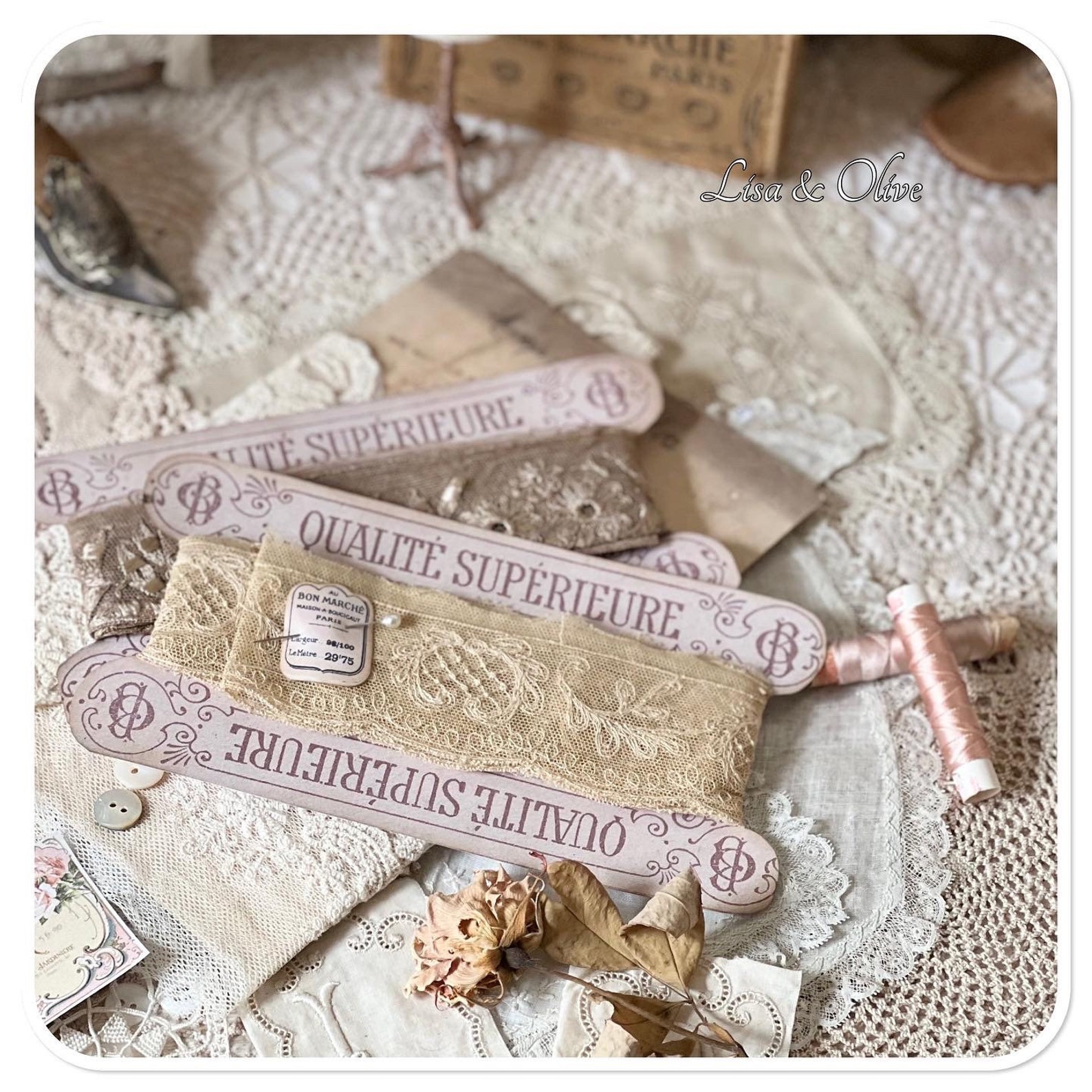 Digital Vintage French Ephemera Haberdashery Lace Cards Lace - Etsy