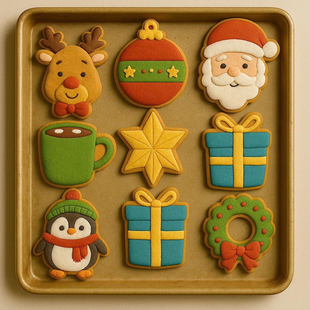 Christmas Cookie Set – Santa, Reindeer, Penguin & Gift Box Cookies ...
