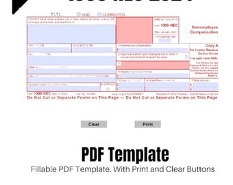 1099 NEC Fillable and Print Bonus 1096 Form - Etsy