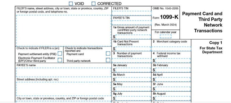 Form 1099-K Template, Printable and Fillable Tax Form, Instant Download ...