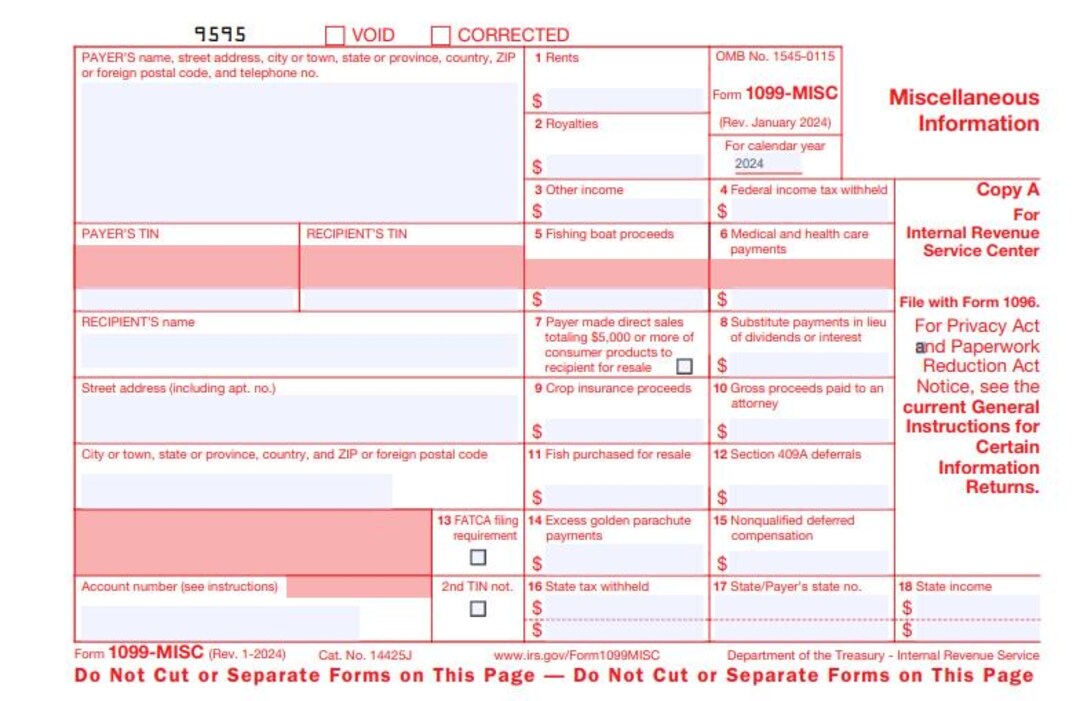 Editable Form 1099 Printable Template - Tax Filing PDF - Instant ...