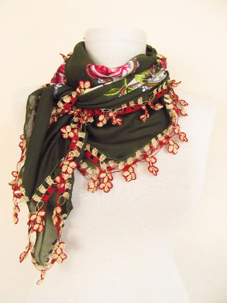 Green Scarves Square Scarves turkish Oya Scarf..wedding - Etsy