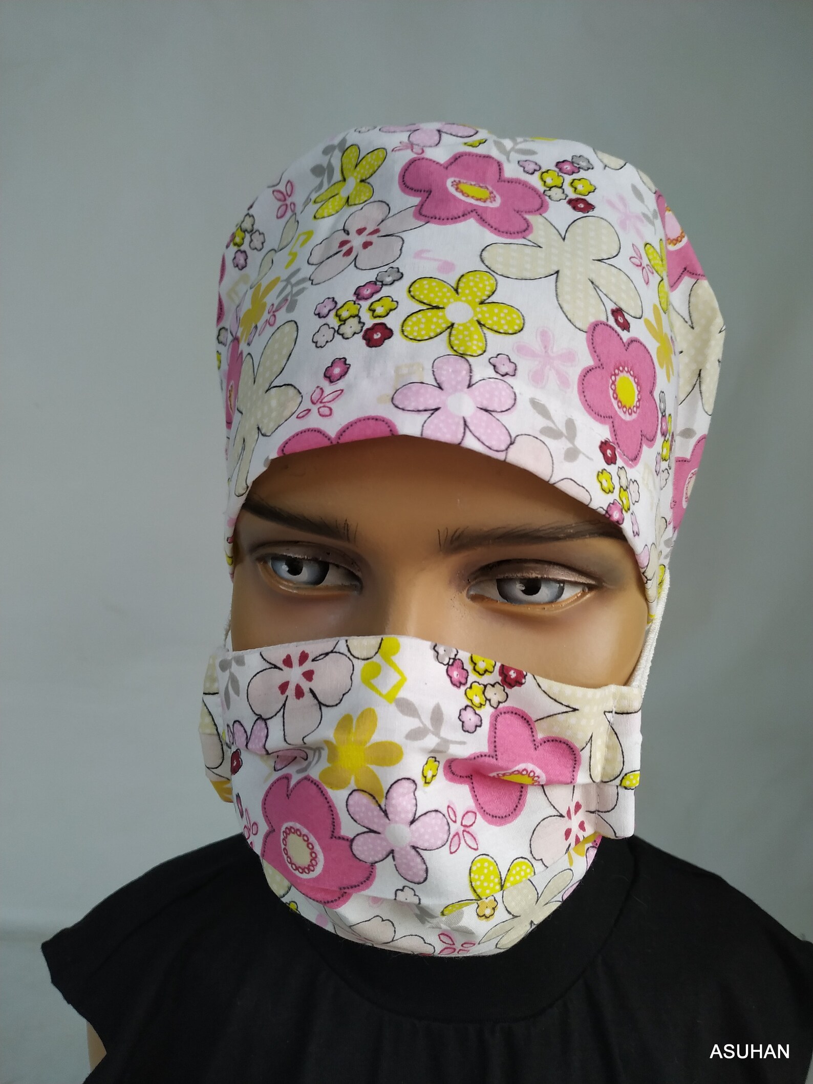 Flowers Nurse Cap | Doctor Cap | Head Covers - Woman Surgical Scrub ...