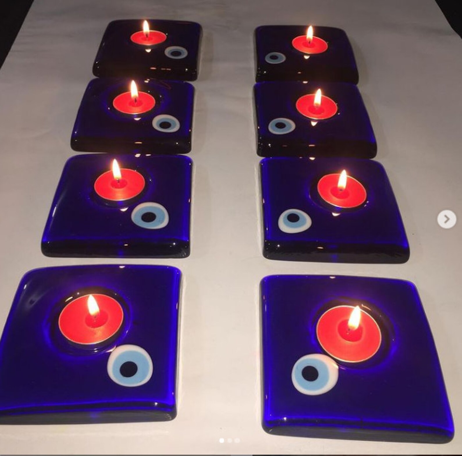 Evil Eye Candle Holder, Tealight Holder, Ritual Candle, Square Evil Eye ...