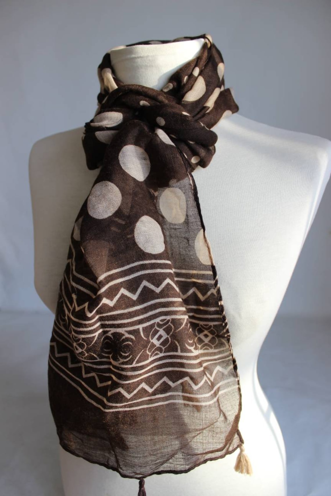 Rectangle Scarf-cotton Scarf Brown Scarves Scarves for Woman Tichel ...