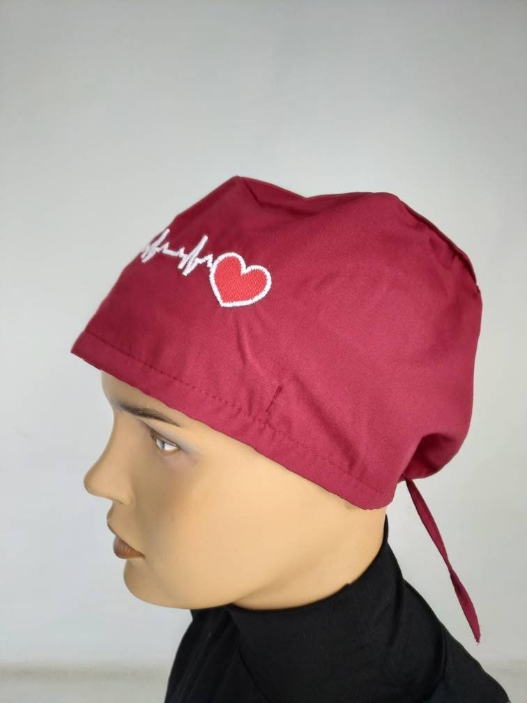 Dark Claret Red Surgical Cap, Nurse Cap | Chemo Hats | Turbans for ...