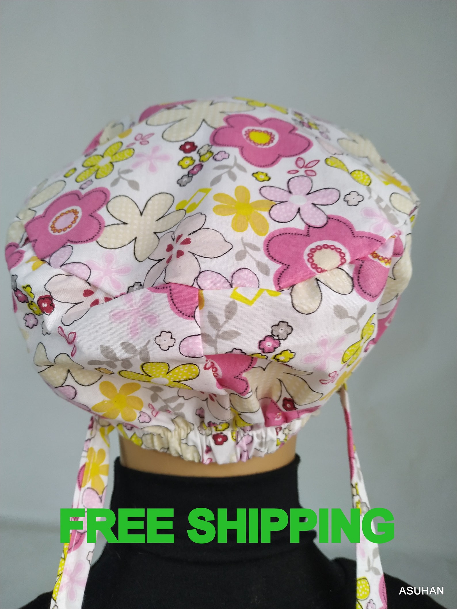 Flowers Nurse Cap | Doctor Cap | Head Covers - Woman Surgical Scrub ...