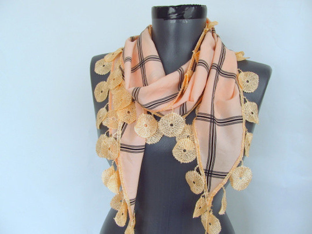 Apricot - Salmon Scarf - Chiffon Scarf- Long Women Scarf - Women ...