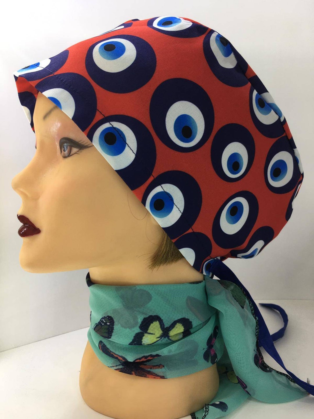 Evil Eye Surgical Cap - Nurse Cap | Doctor Cap | Head Covers - Woman ...