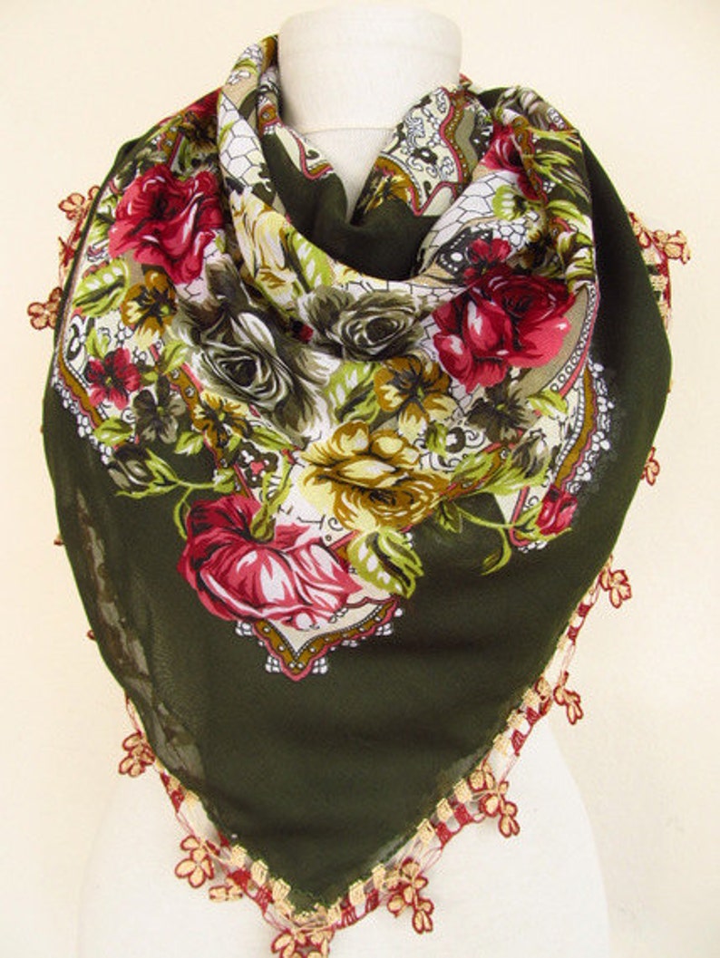 Green Scarves Square Scarves turkish Oya Scarf..wedding - Etsy