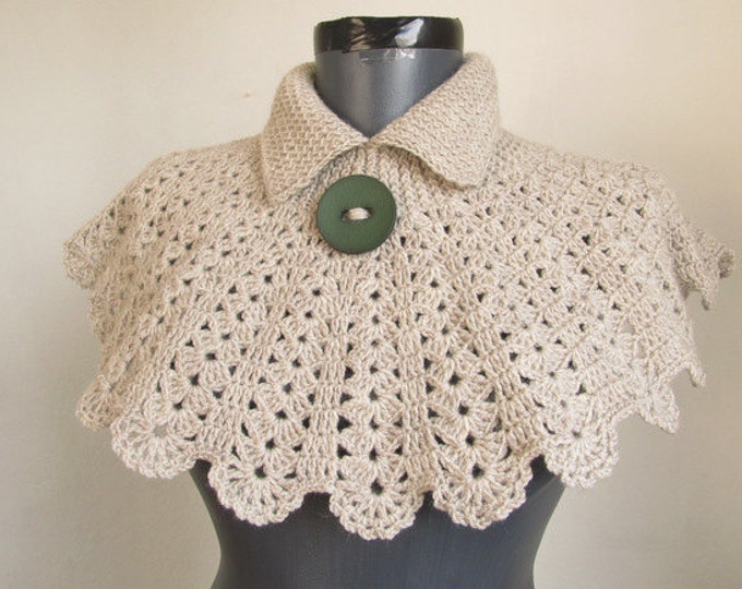 Christmas Gift stone Color Capelet Crochet Capelet Cowl Neck Warmer ...
