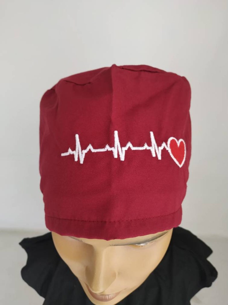 Dark Claret Red Surgical Cap, Nurse Cap | Chemo Hats | Turbans for ...