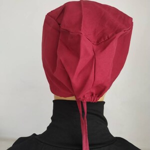 Dark Claret Red Surgical Cap, Nurse Cap | Chemo Hats | Turbans for ...