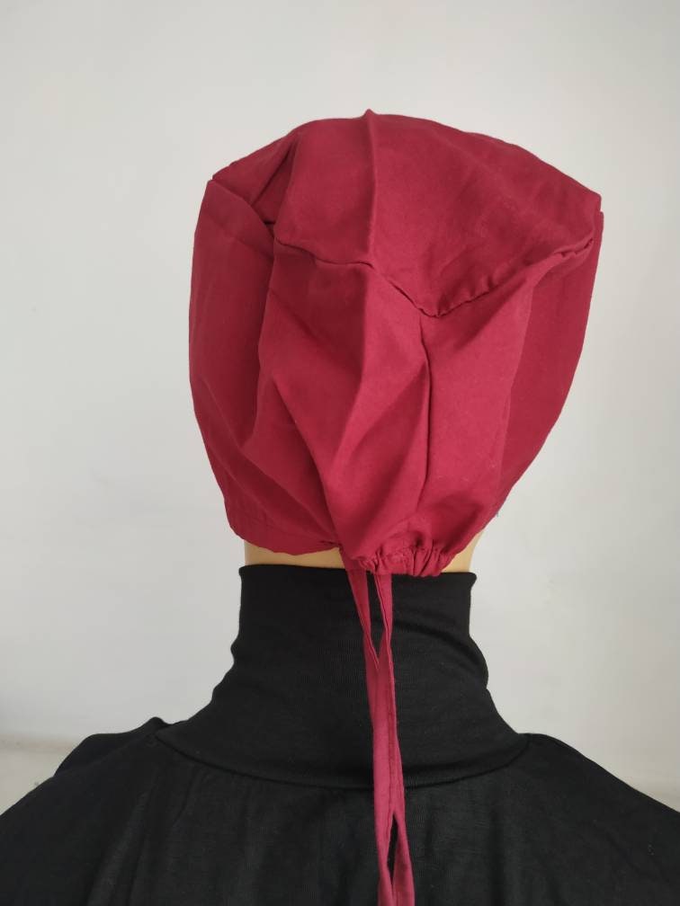Dark Claret Red Surgical Cap, Nurse Cap | Chemo Hats | Turbans for ...
